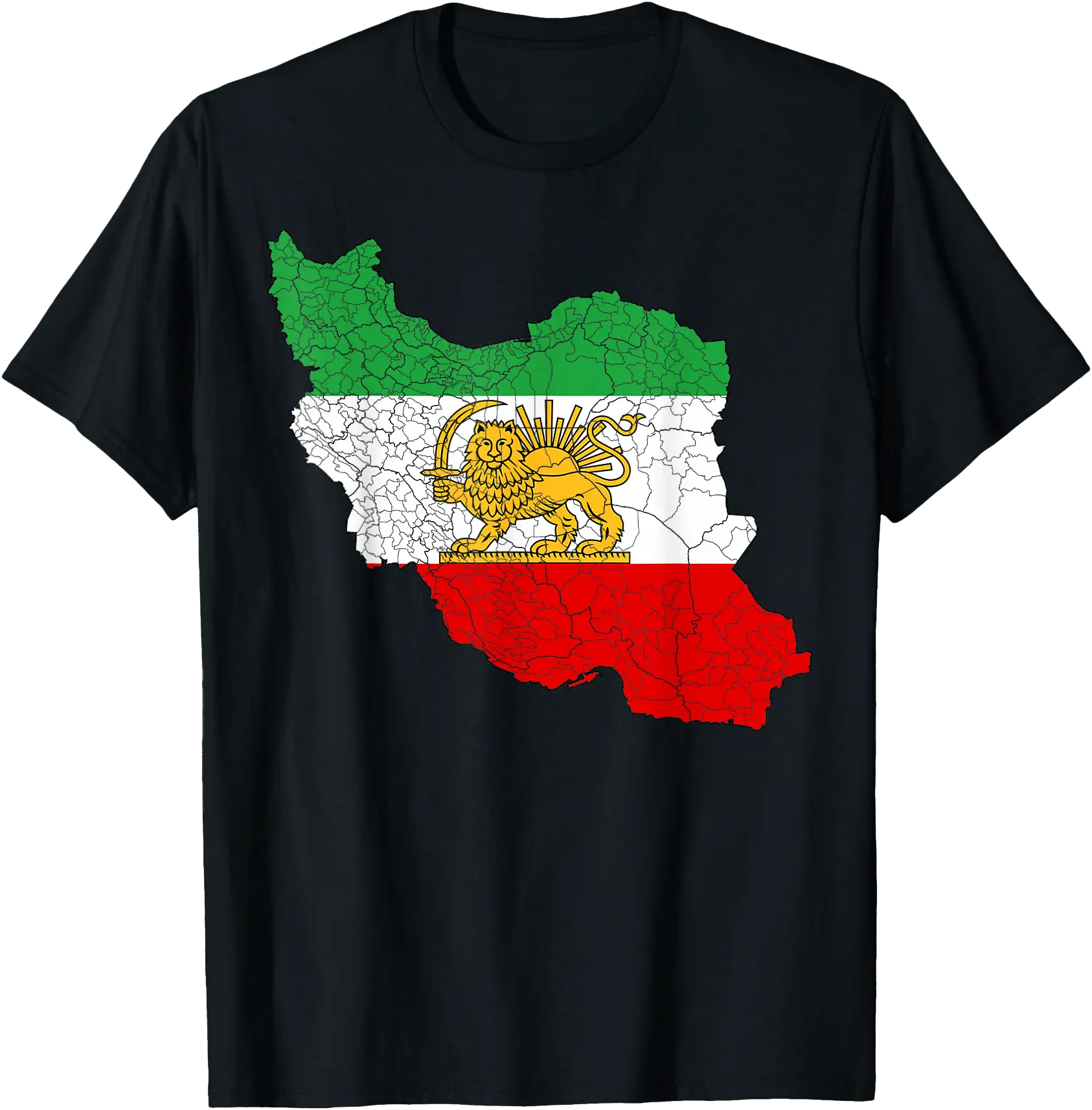 Vintage Iran Map T-Shirt with Lion and Sun Emblem, Perfect for Persian ...