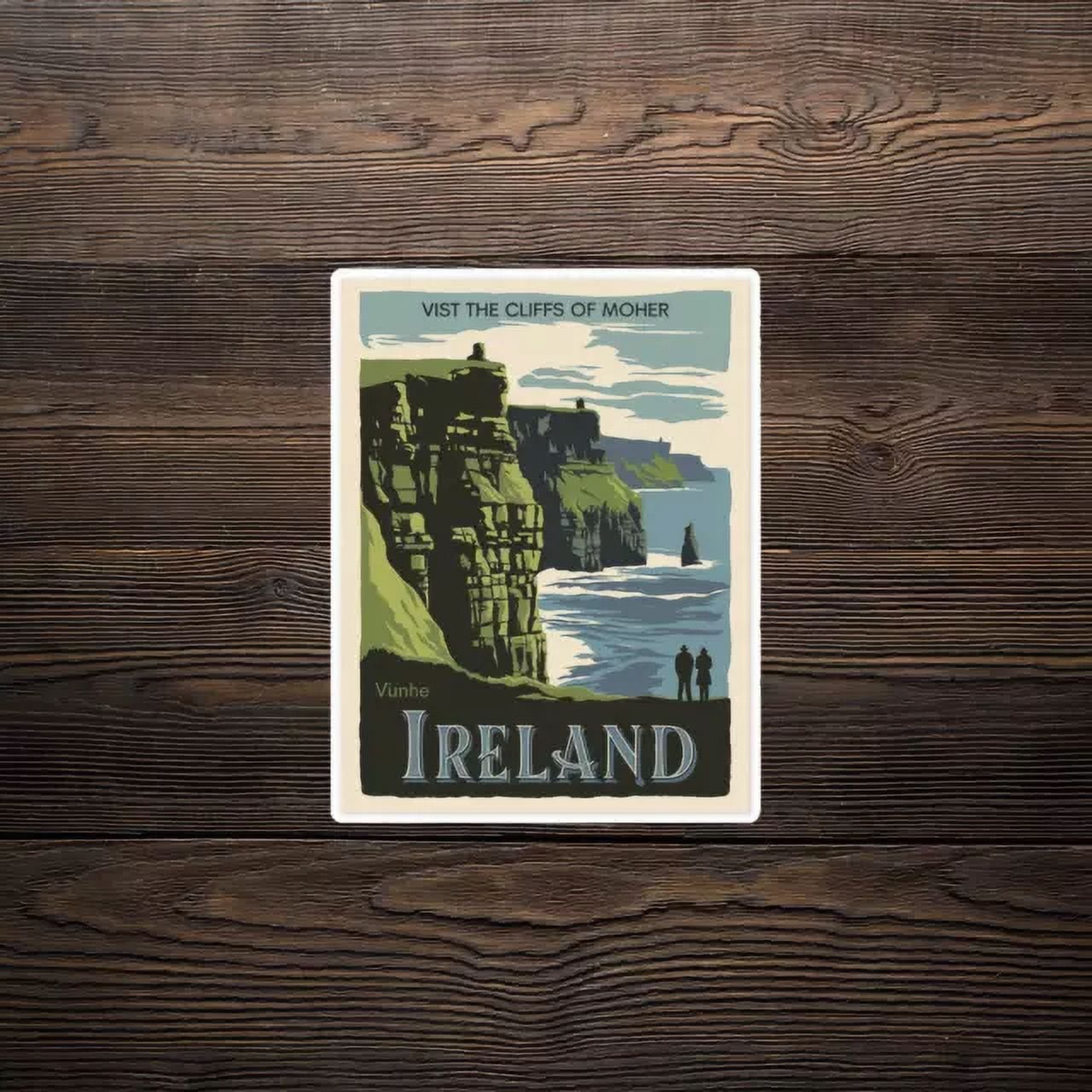 Vintage Ireland Travel Sticker - Visit The Cliffs Of Moher In ...