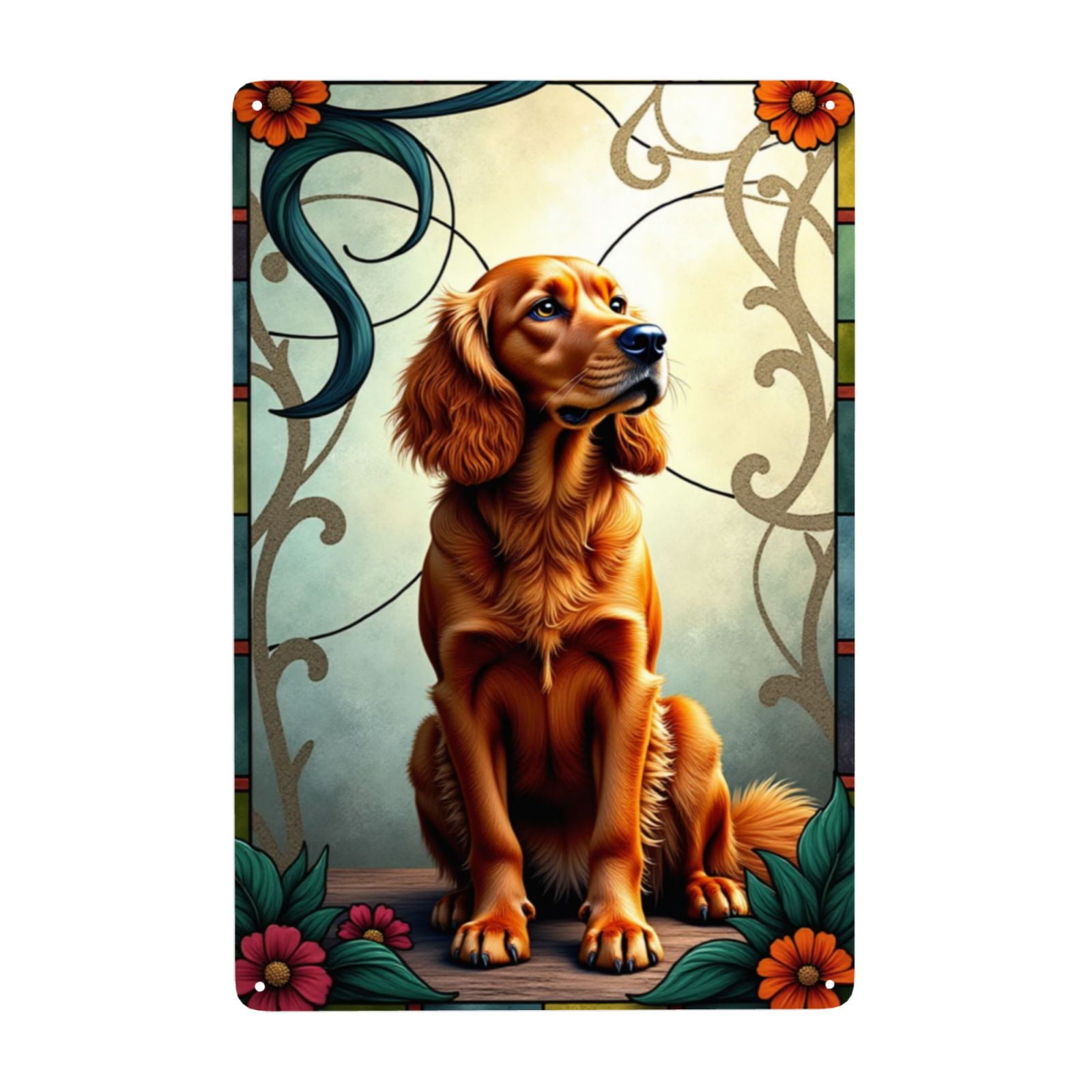 Vintage Irish Setter Metal Tin Sign Dog Wall Art Decor Rustic Home ...