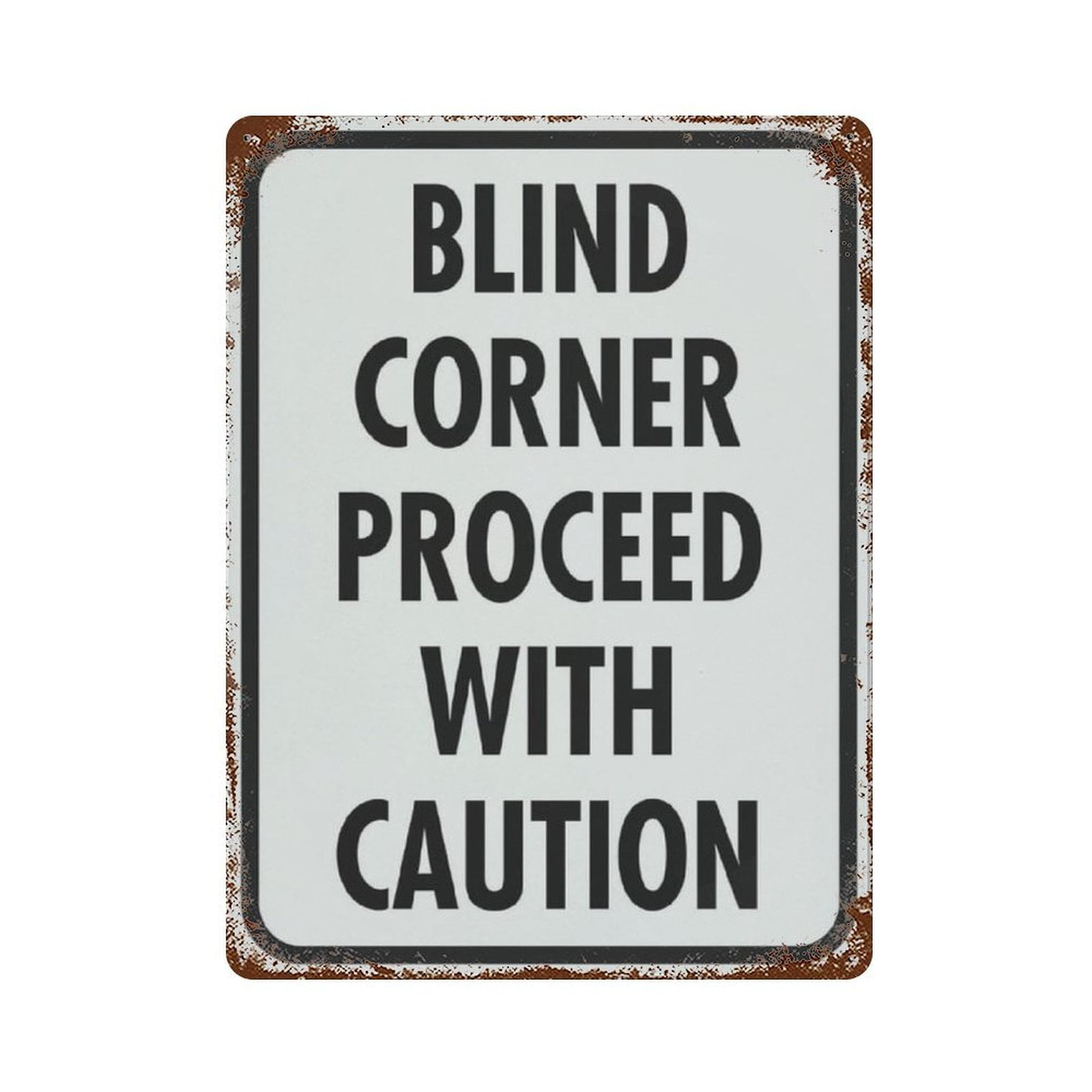 Vintage Iron Hanging Plate Vertical Blind Corner Proceed With Caution ...