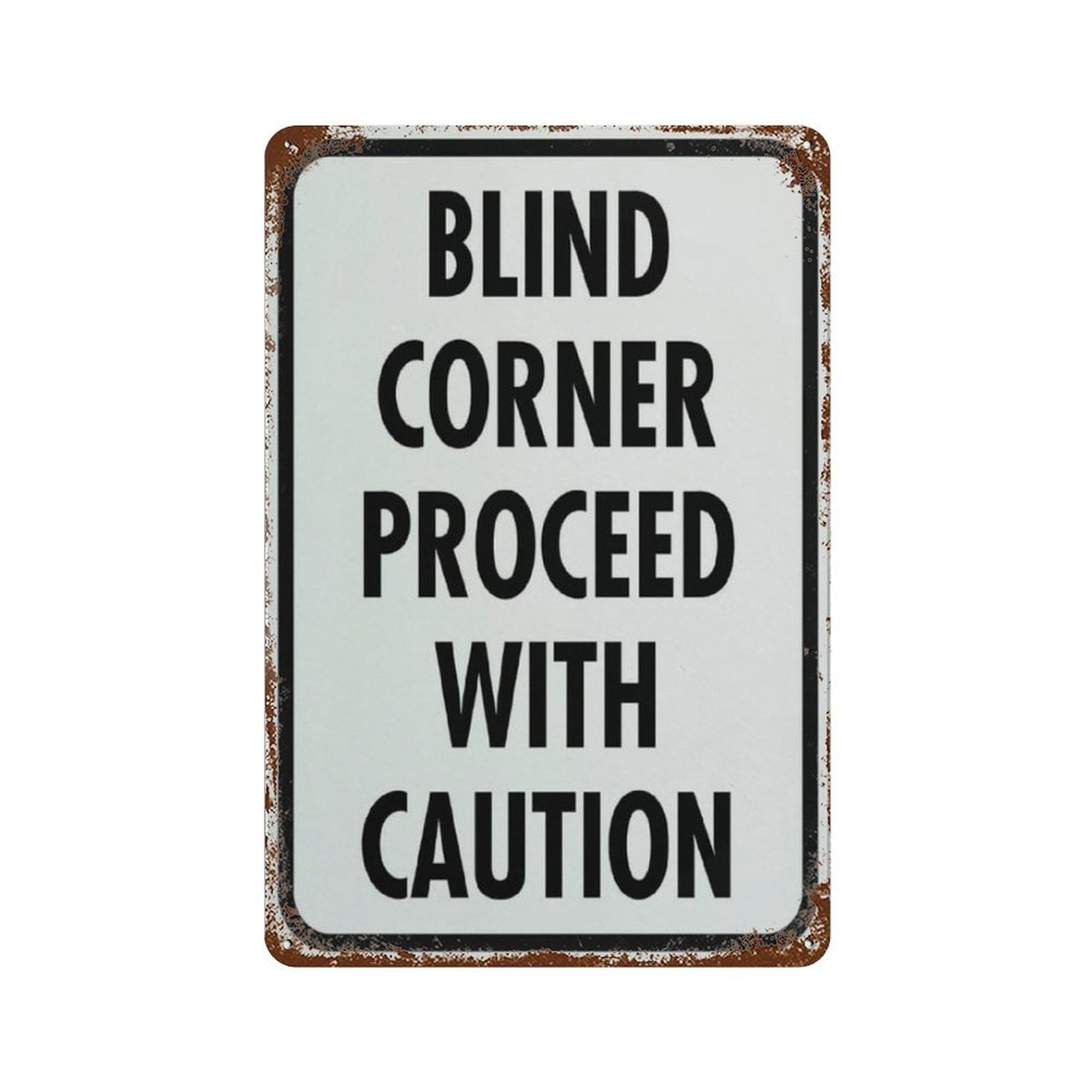 Vintage Iron Hanging Plate Vertical Blind Corner Proceed With Caution ...