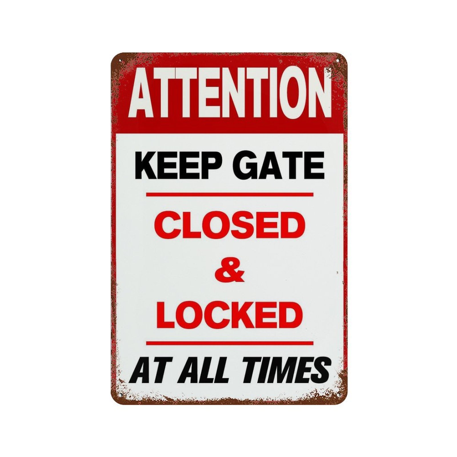 Vintage Iron Hanging Plate Vertical Keep Gate Closed And Locked At All ...