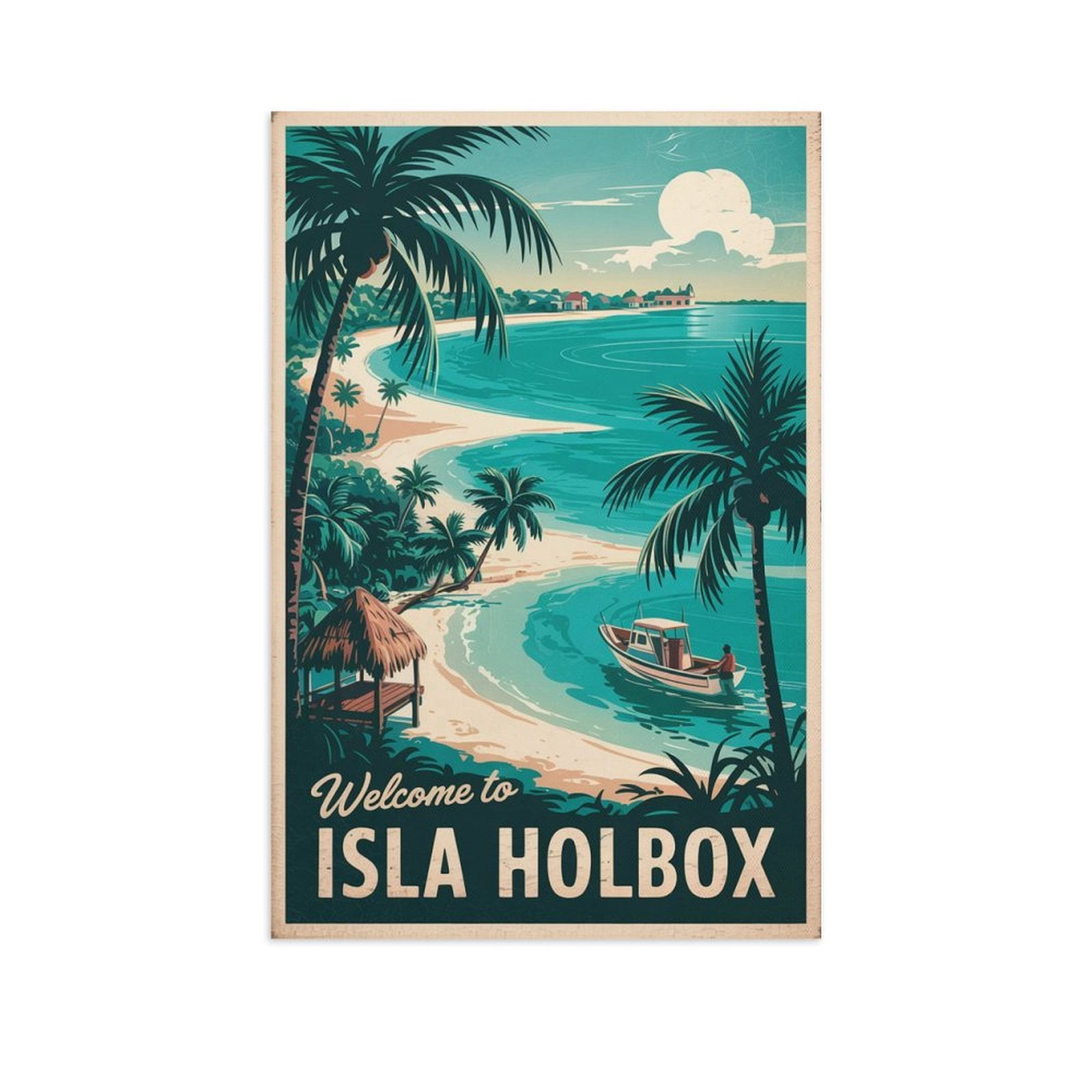Vintage Isla Holbox Retro Mexican Tourism with Clear Waters & Scenic ...