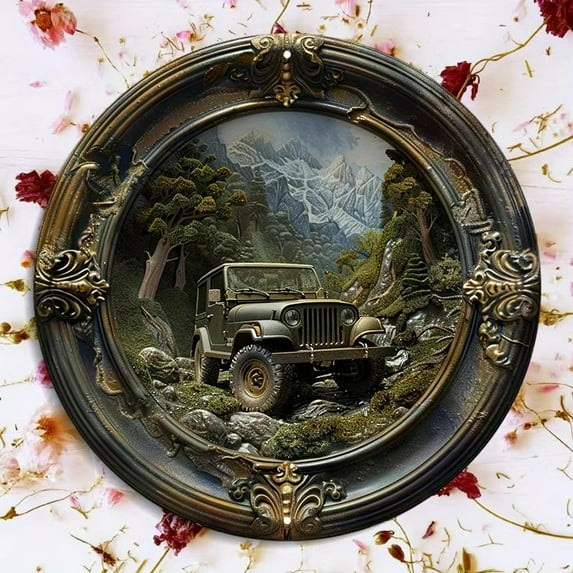 Vintage Isle of Man TT Races 2D Flat Metal Decor - 8x8" Round Aluminum ...