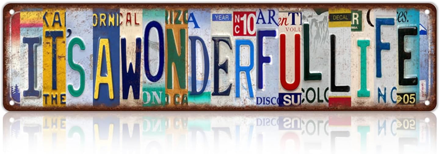 Vintage It's A Wonderful Life Wall Decor Street Signs Home Bar Coffee ...