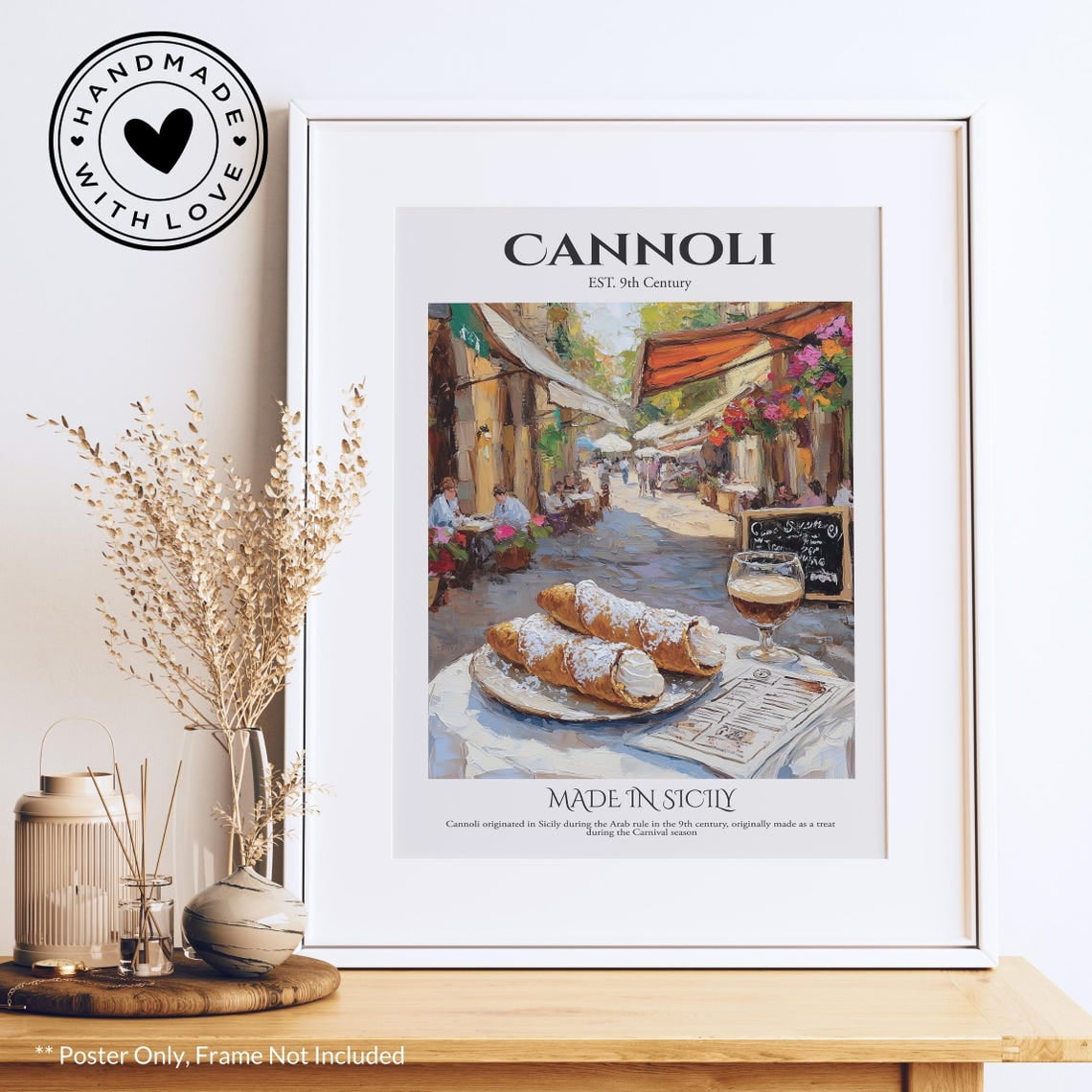 Vintage Italian Cannoli Recipe Food Poster Pastry Dessert Poster Print ...