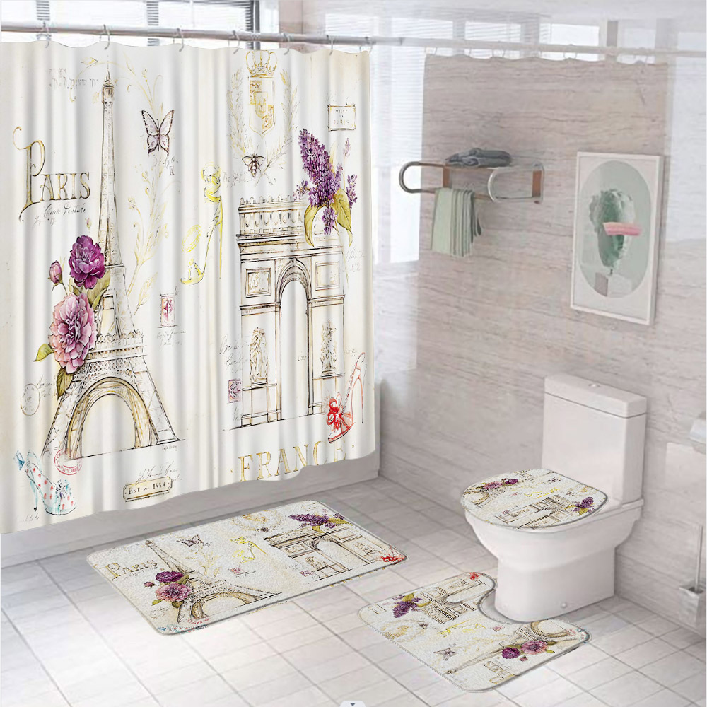 Vintage Italian Restaurant Architecture Shower Curtain Sets St Houses