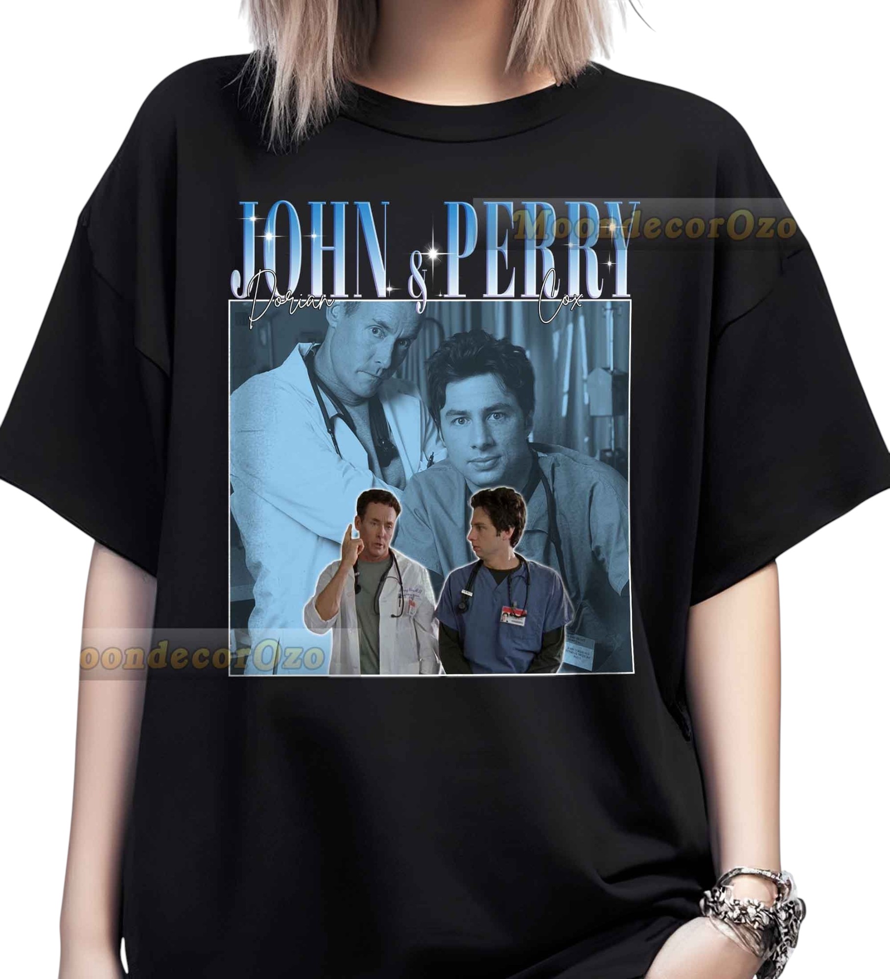 Vintage JD and Dr Cox Bootleg Rock Style Graphic Unisex T-Shirt for ...