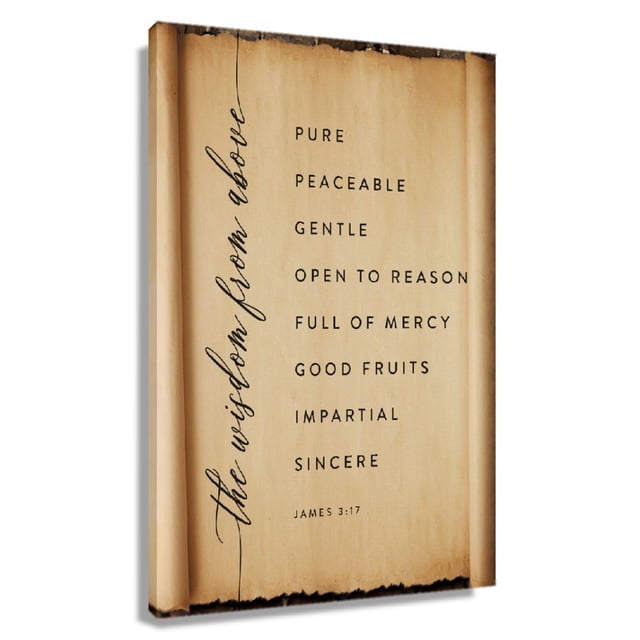 Vintage James 3 17 Wall Art Bible Verse Poster Canvas Nursery Decor ...