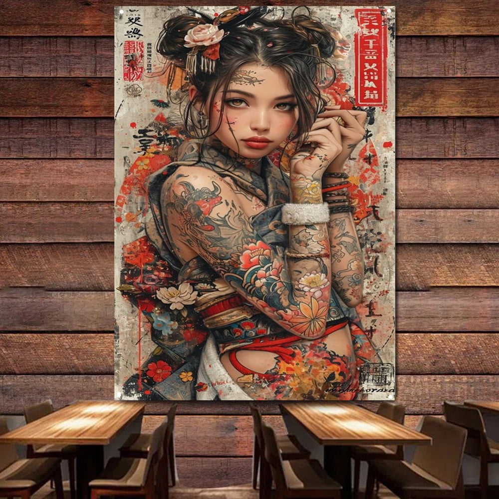 Vintage Japanese Samurai Warrior Artwork Wall Art Decor Poster Wall ...