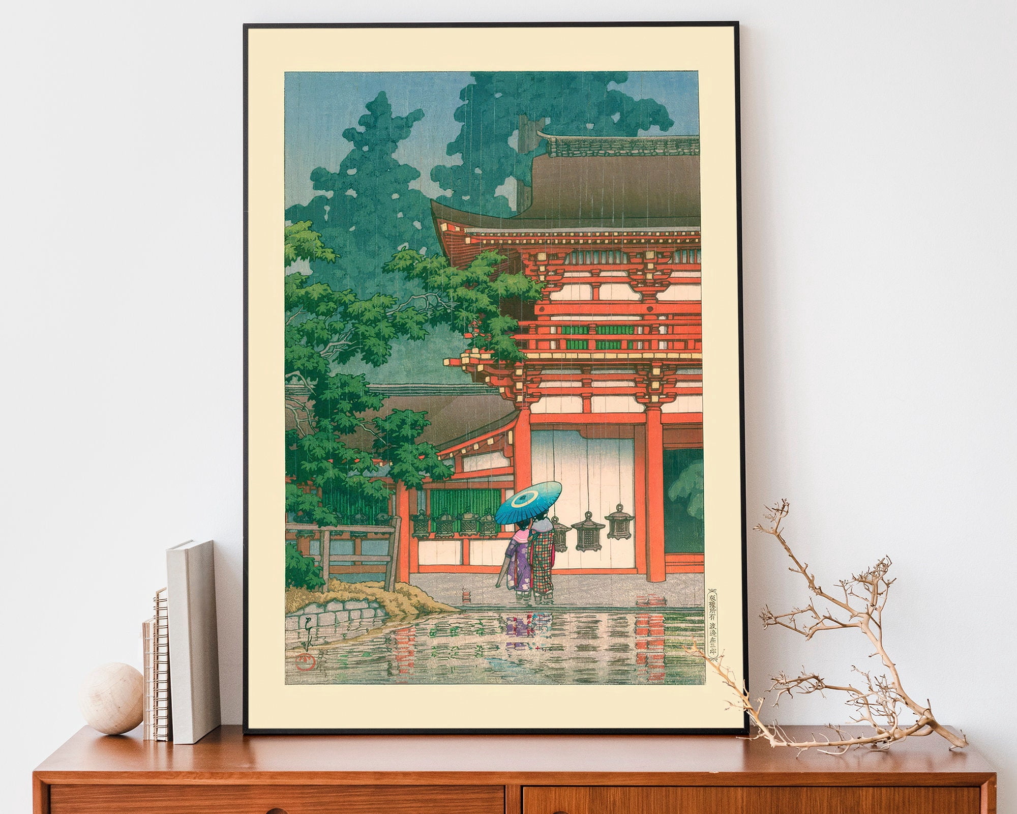 Vintage Japanese Temple Art Print Vintage Woodblock Art Kasuga Shrine ...