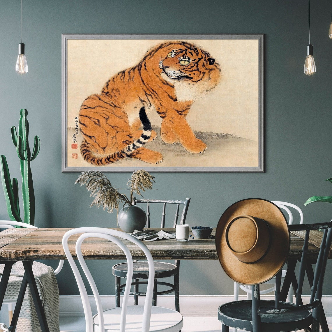 Vintage Japanese Tiger Art Print, Antique Japanese Poster, Traditional ...