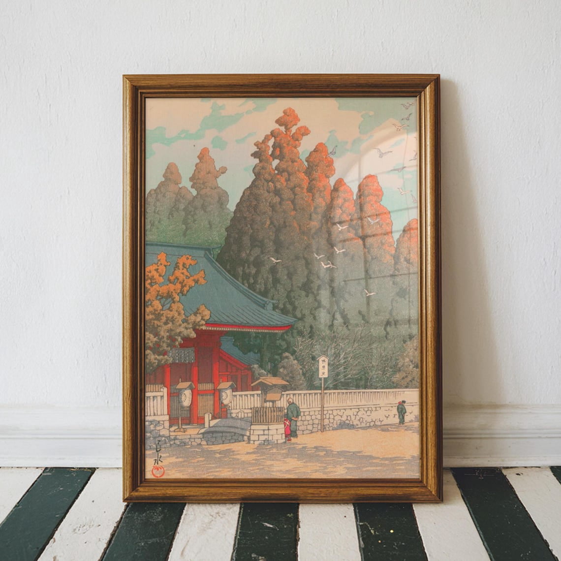 Vintage Japanese Woodblock Poster, Asama Shrine In Shizuoka, Kawase ...