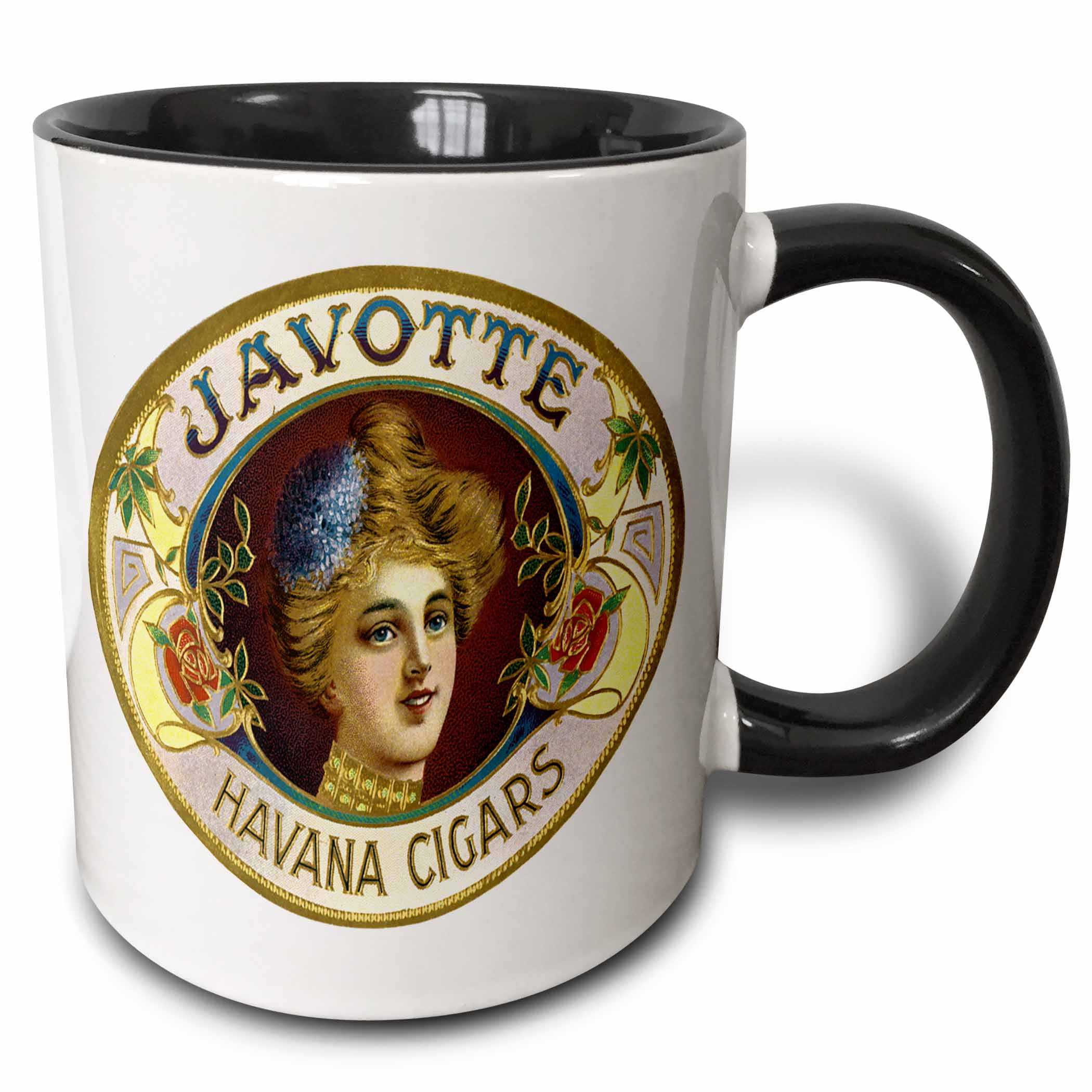 Vintage Javotte Havana Cigars Label 11oz Two-Tone Black Mug mug-127922 ...