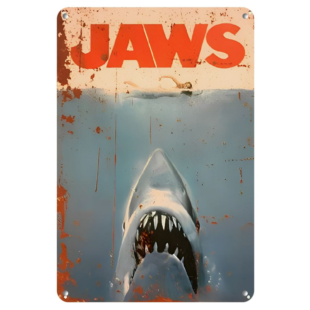 Vintage Jaws Movie Sign - Rustic Metal Wall Decor Plaque | Multipurpose ...