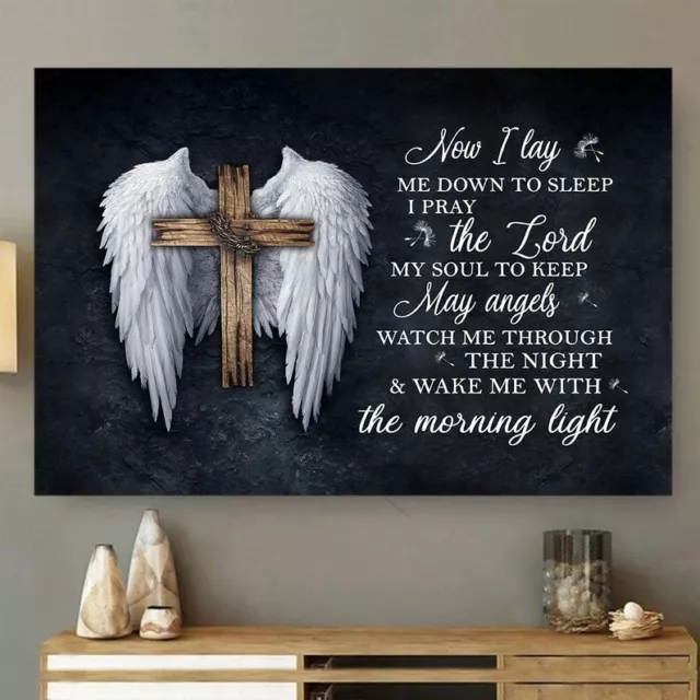 Vintage Jesus And Angel Wings Art Poster Wall Hanging, Jesus And Angel ...