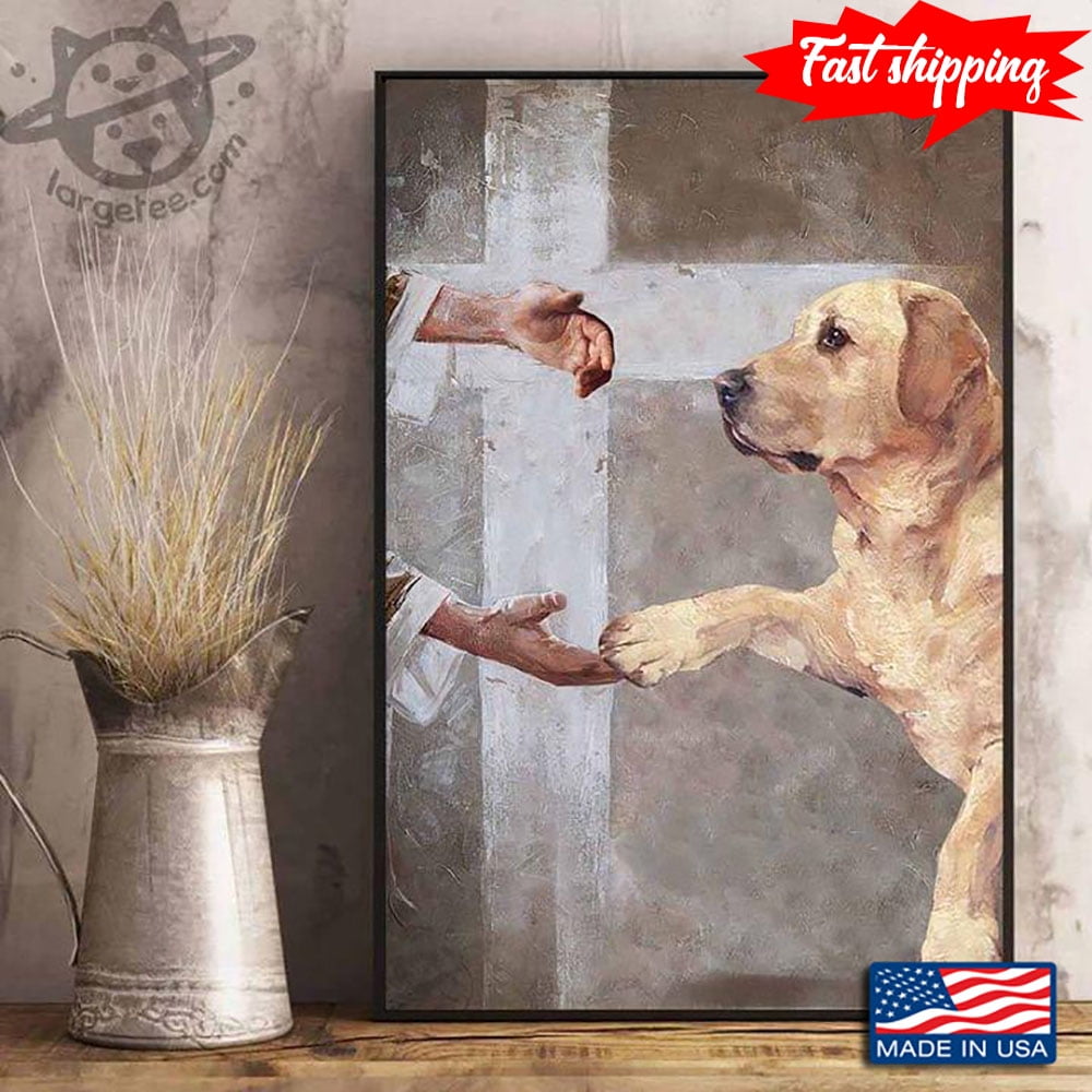 Vintage Jesus Christ Welcoming Labrador Retriever Dog To The Heaven 24 ...