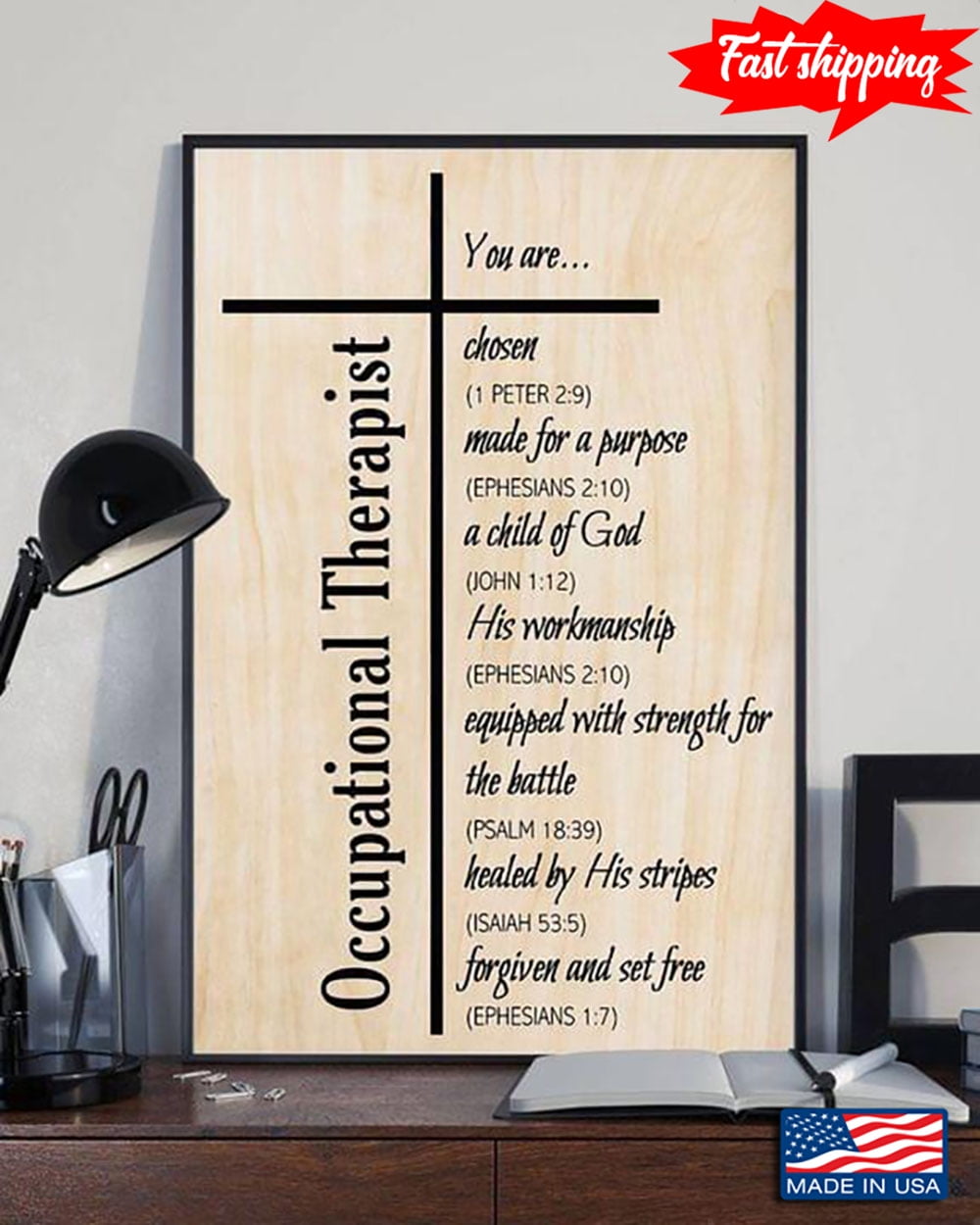 Vintage Jesus Cross Occupational Therapist You Are Chosen Made For A ...