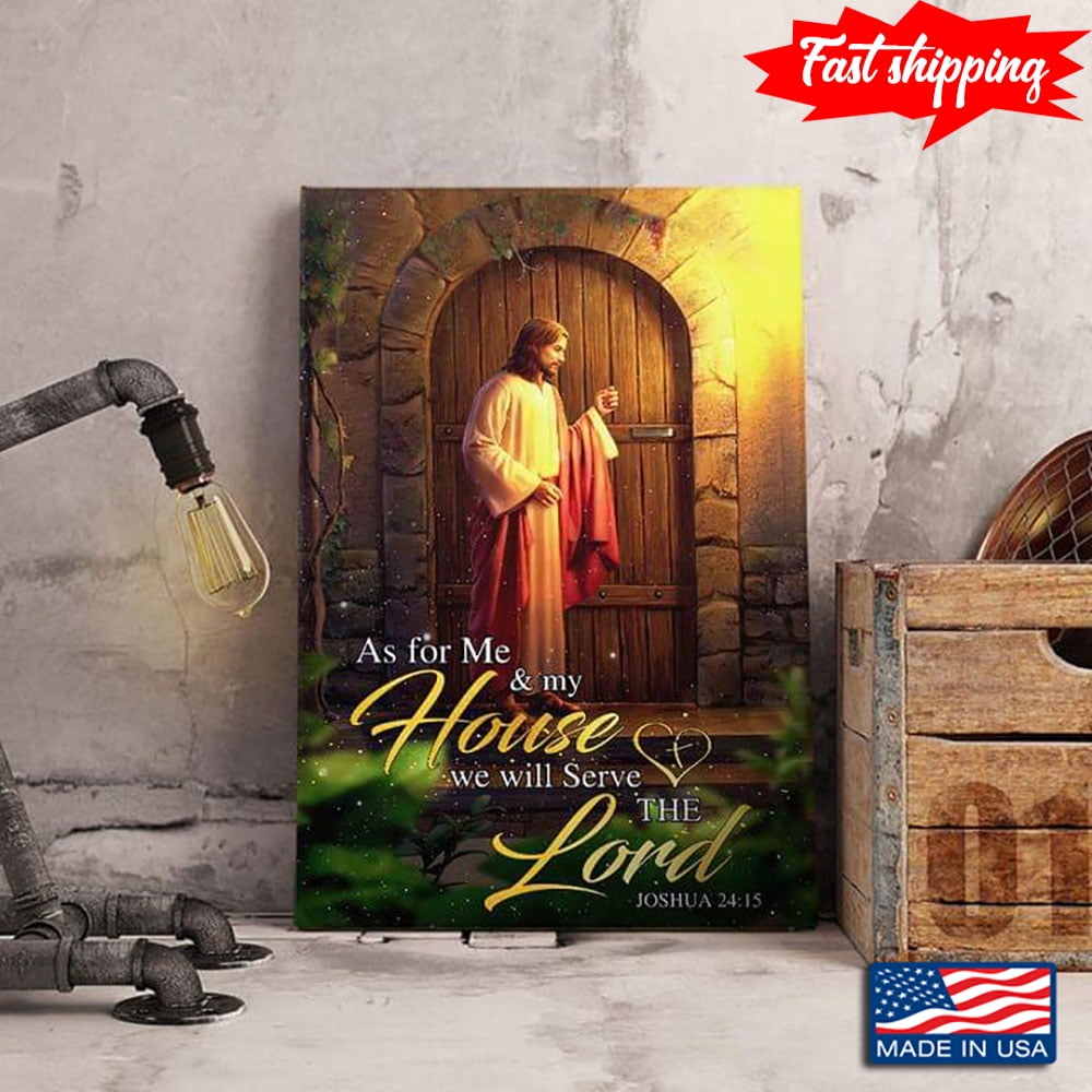 Vintage Jesus Knocking On The Door Joshua 2415 As For Me & My House We ...