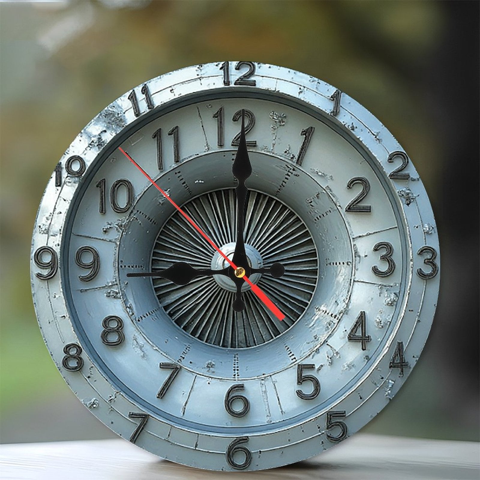Vintage Jet Engine Clock Wall Decor Home Art 10-Inch Silent Wooden Wall ...
