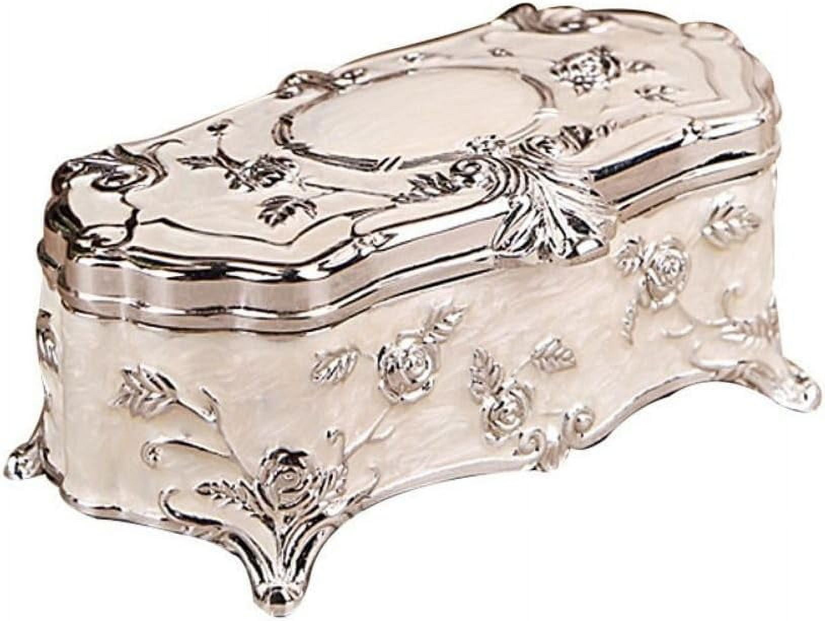 Vintage Jewelry Box, Hand-Painted Rose Storage Cotton Swab Box ...