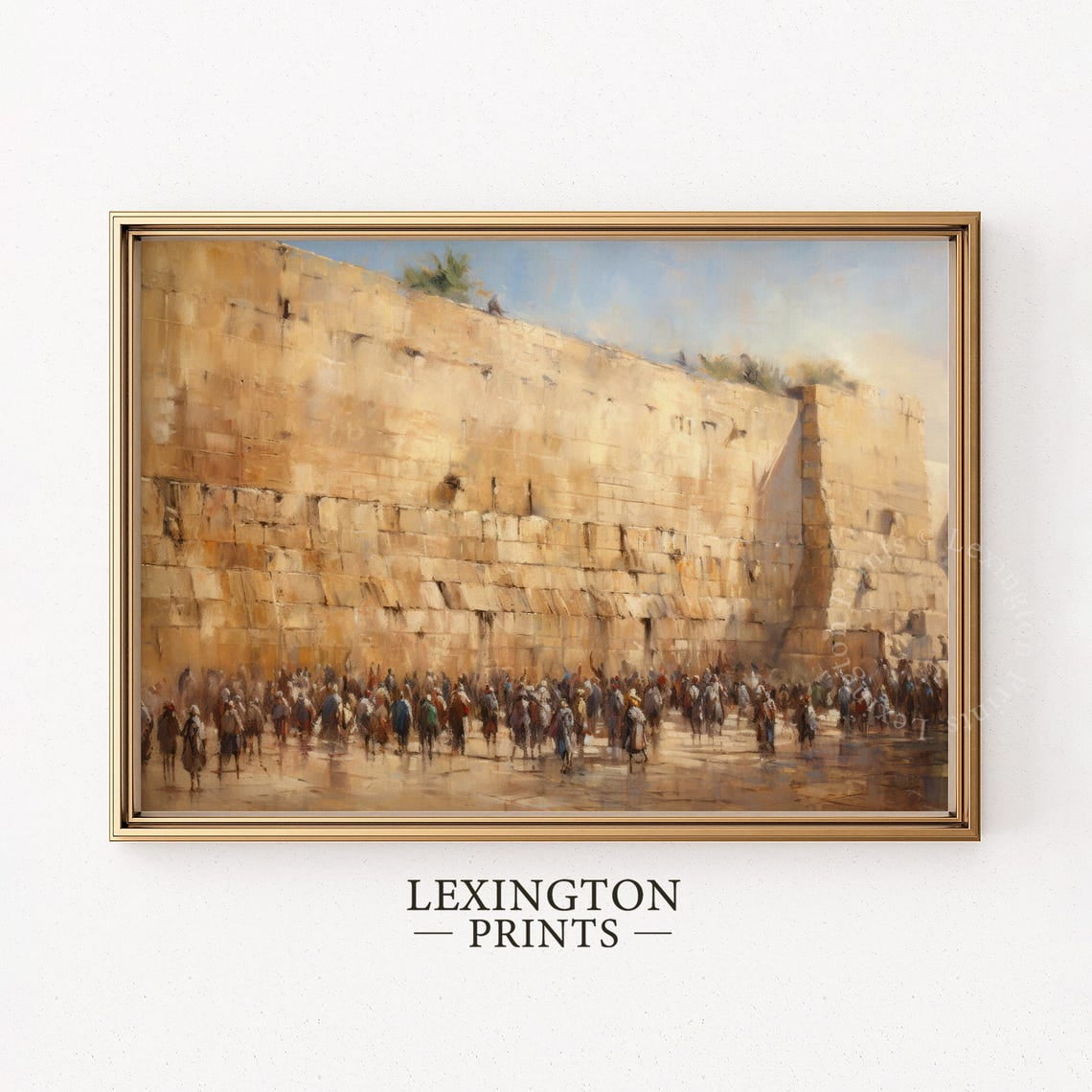 Vintage Jewish Wall Art Western Wall Art Jewish Print Oil Painting ...