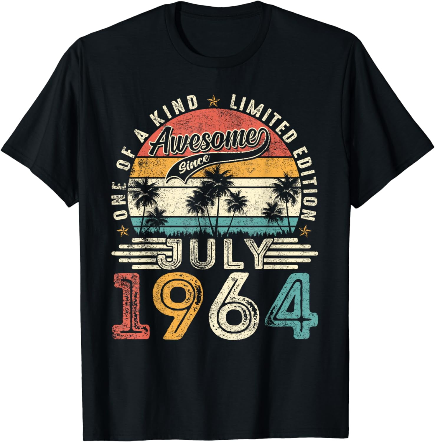 Vintage July 1964 Retro 60 Years Old 60th Birthday Women Men T-Shirt ...