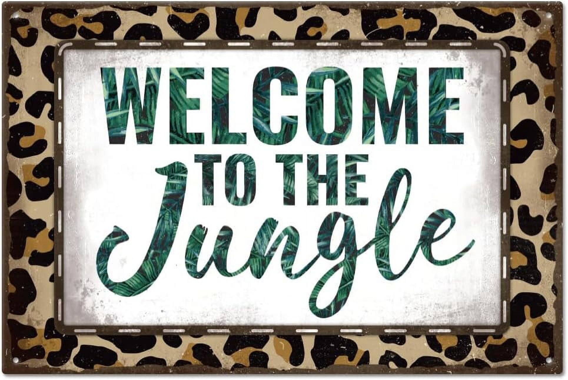 Vintage Jungle Tin Sign 8×12inch "Welcome To The Jungle" Retro Tin ...