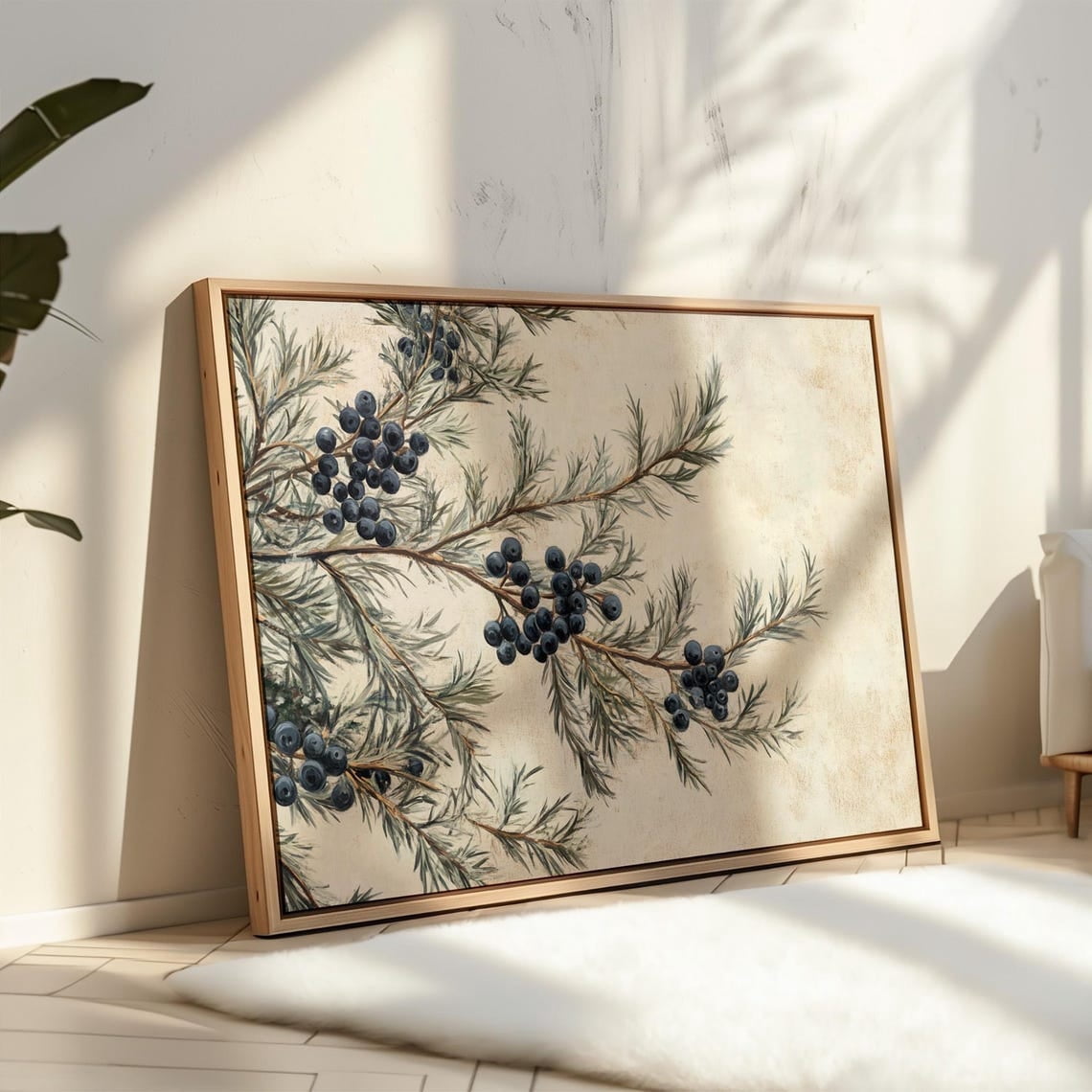 Vintage Juniper Berry Botanical Print, Rustic Nature Wall Art ...