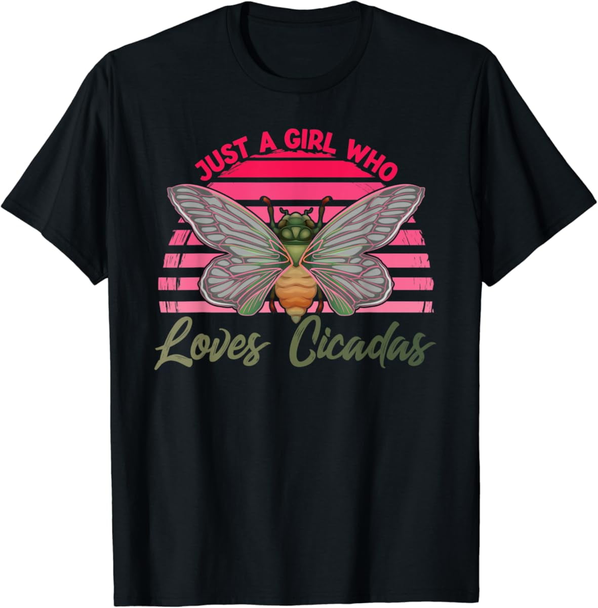 Vintage Just A Girl Who Loves Cicadas Brood X 2021 Insect cicada T-Shirt S-5XL - Trending ...