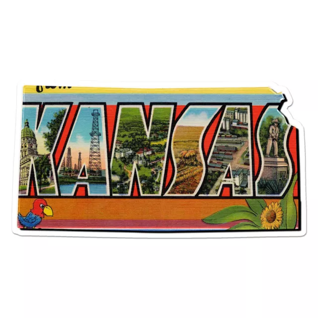 Vintage Kansas Map Sticker Phone Decal Water Bottle Stickers Car Decals ...