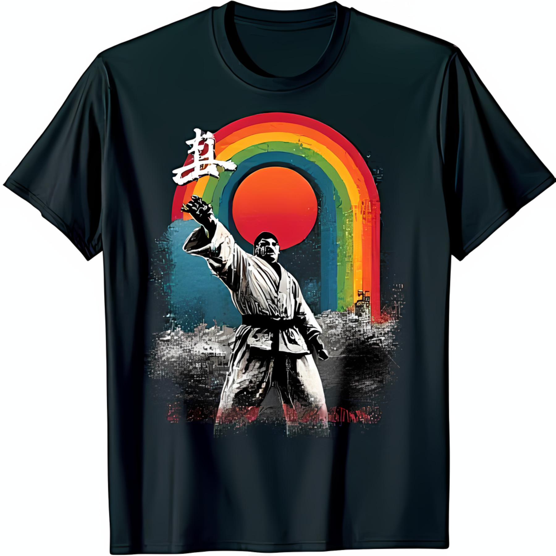 Vintage Karate T-Shirt Retro 70s Design with Punching Practitioner ...