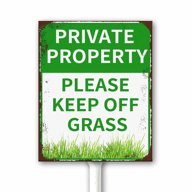 Vintage Keep Off Grass Yard Sign, Private Property - Please Keep Off ...