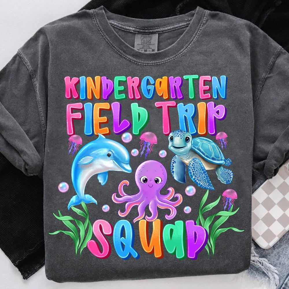 Vintage Kindergarten Field Trip, Field Trip Squad Design, Ocean Animal ...