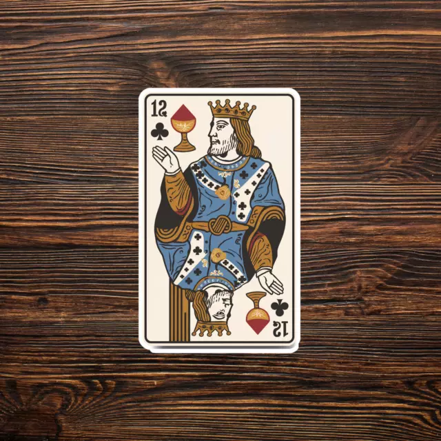 Vintage King Of Clubs Playing Card Art Print - Game Room Decor 12X18 ...