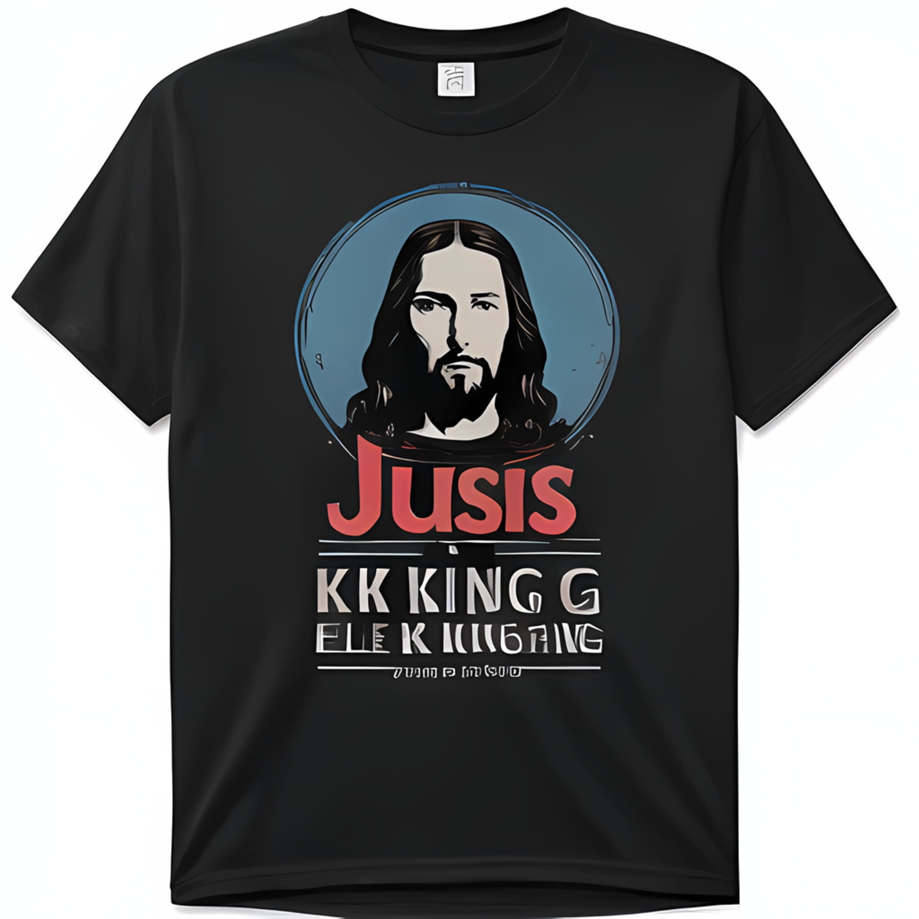 Vintage Kings T-Shirt with Bold Text & Cartoon Illustration Black T ...