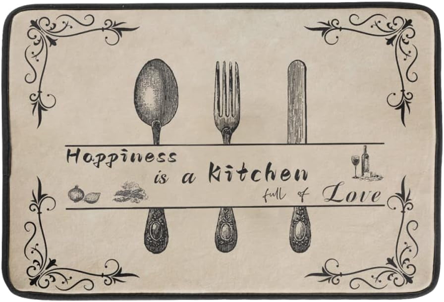 Vintage Kitchen Dish Drying Mat 18 x 24 Inch Brown Drying Mat for ...