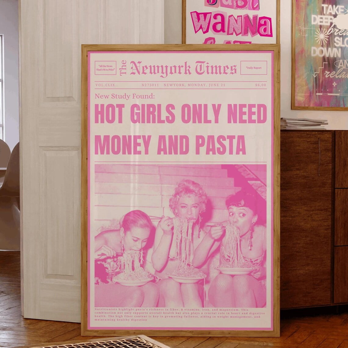 Vintage Kitchen Print, 60S Print, Bar Cart Decor, Pasta Print, Food ...