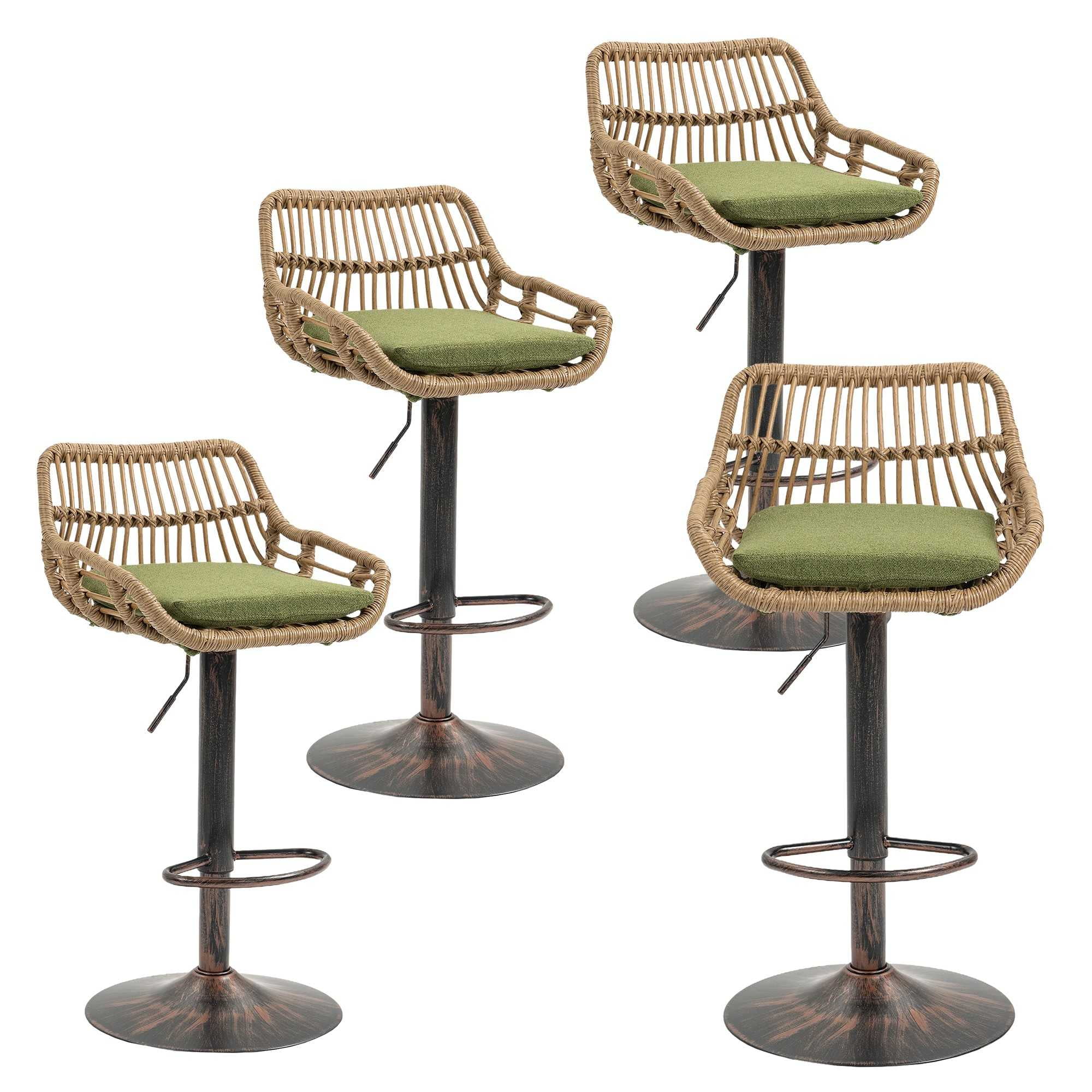 Vintage Kitchen Stool with Black Base, 360°Swivel Bar Stools ...