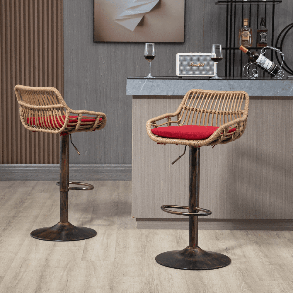 Vintage Kitchen Stool with Black Base, 360°Swivel Bar Stools ...