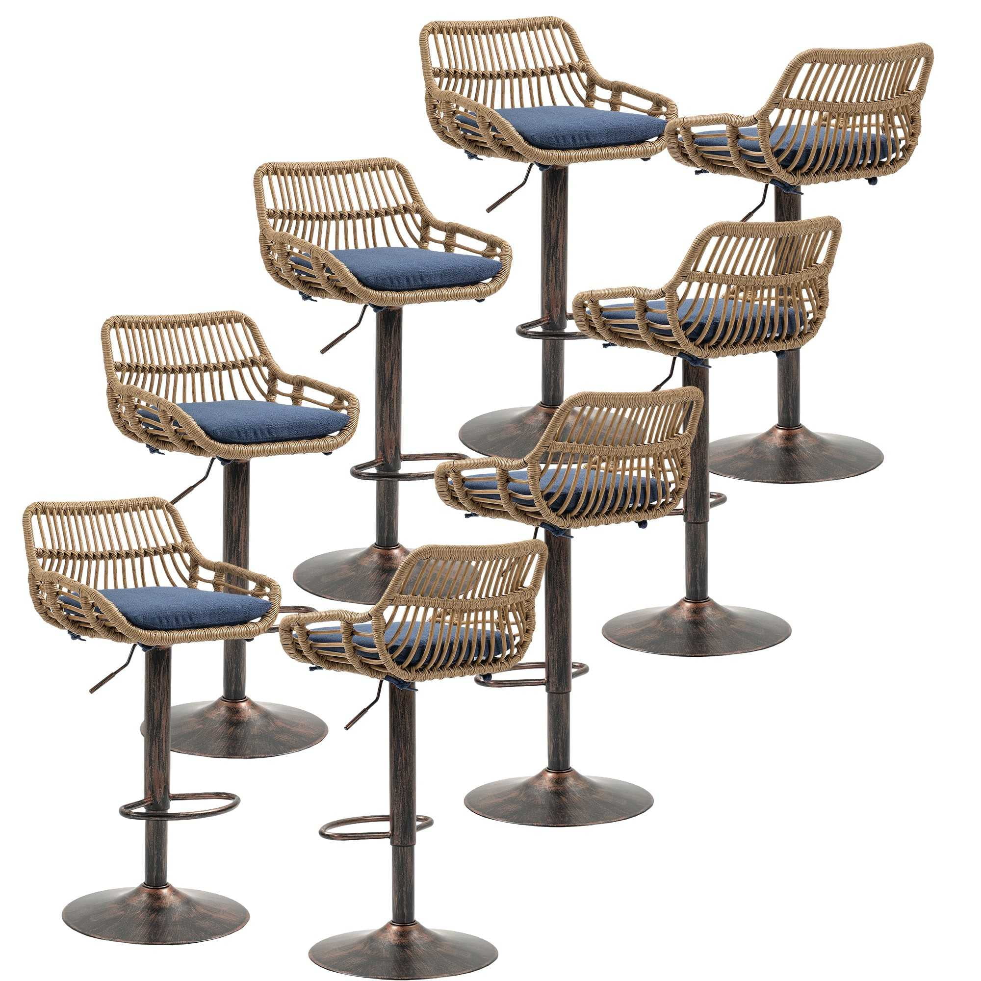 Vintage Kitchen Stool with Black Base, 360°Swivel Bar Stools ...