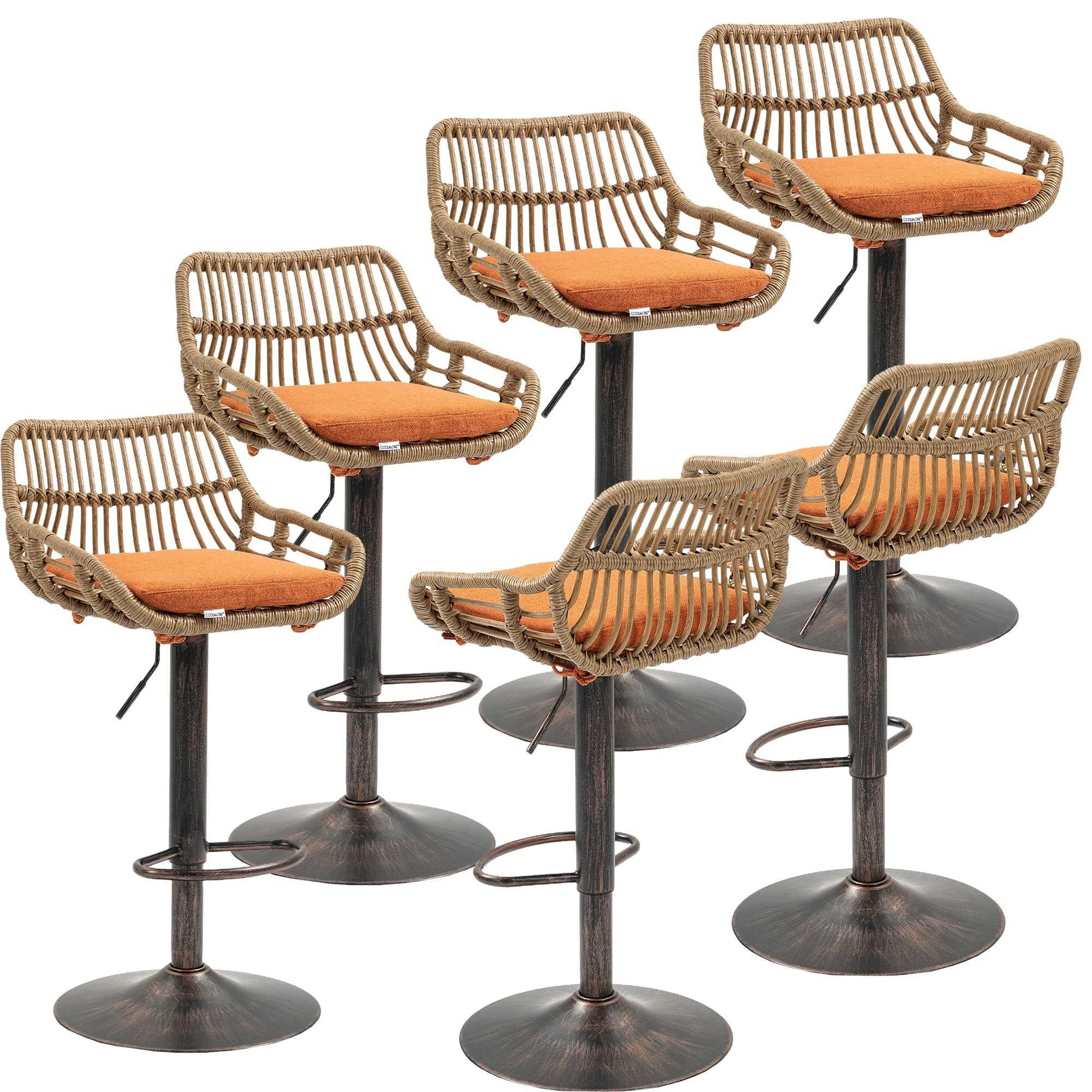 Vintage Kitchen Stool with Black Base, 360°Swivel Bar Stools ...