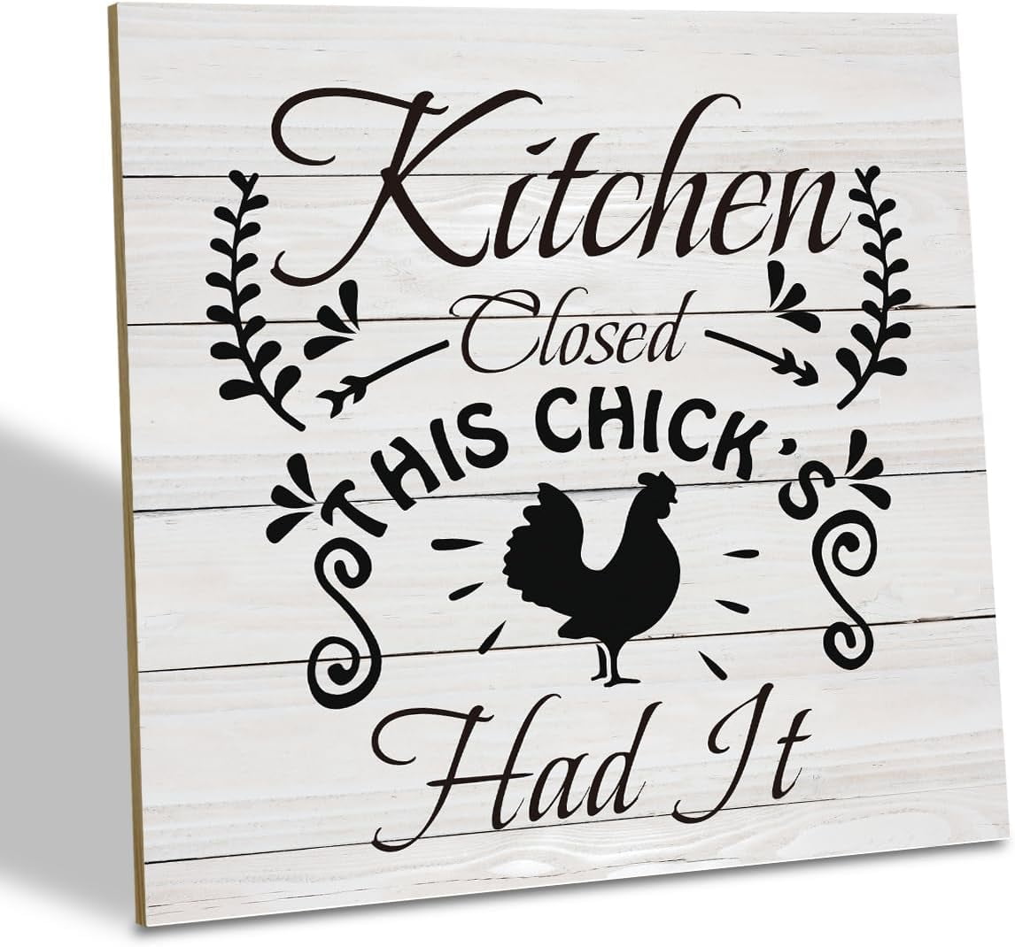 Vintage Kitchen Wood Sign Mom Gift Kitchen Closed Sign This Chick'S Had ...