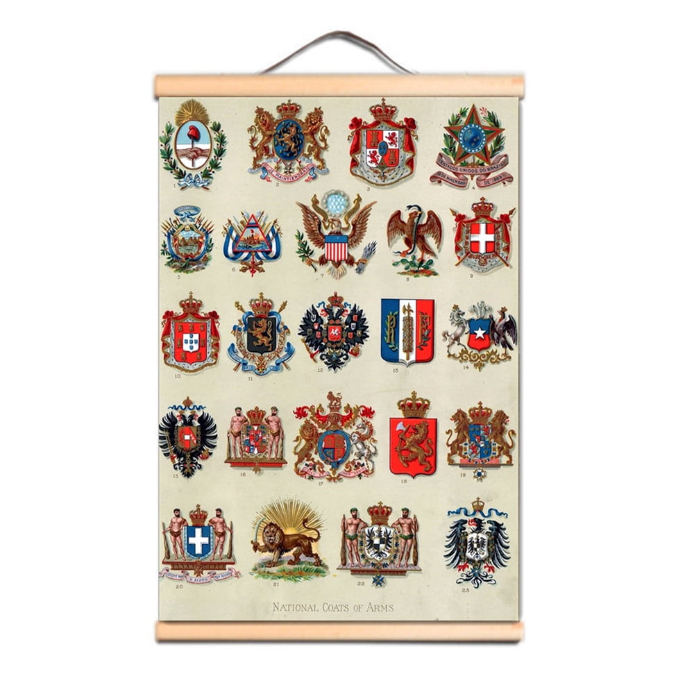 Vintage Knights Templar Wall Art Poster Solid Wood Scroll Painting ...