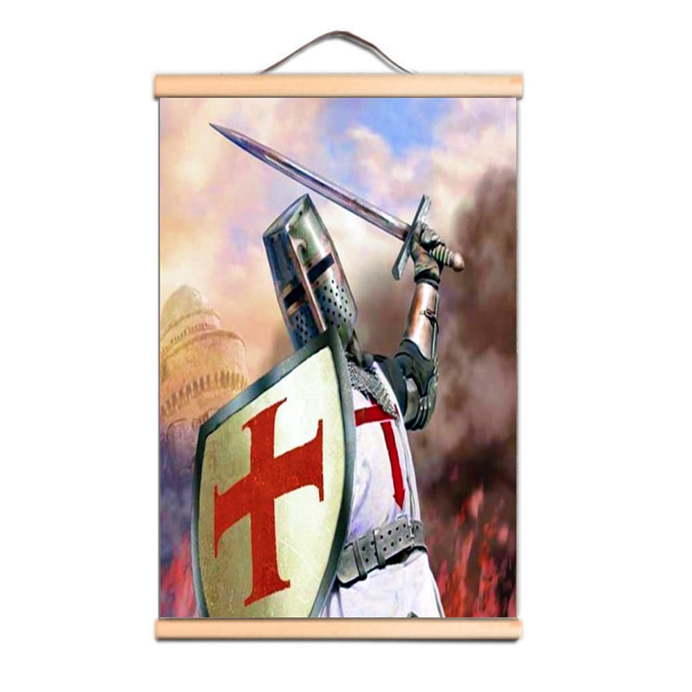 Vintage Knights Templar Wall Art Posters and Prints Wall Hanging Banner - Medieval Crusader ...