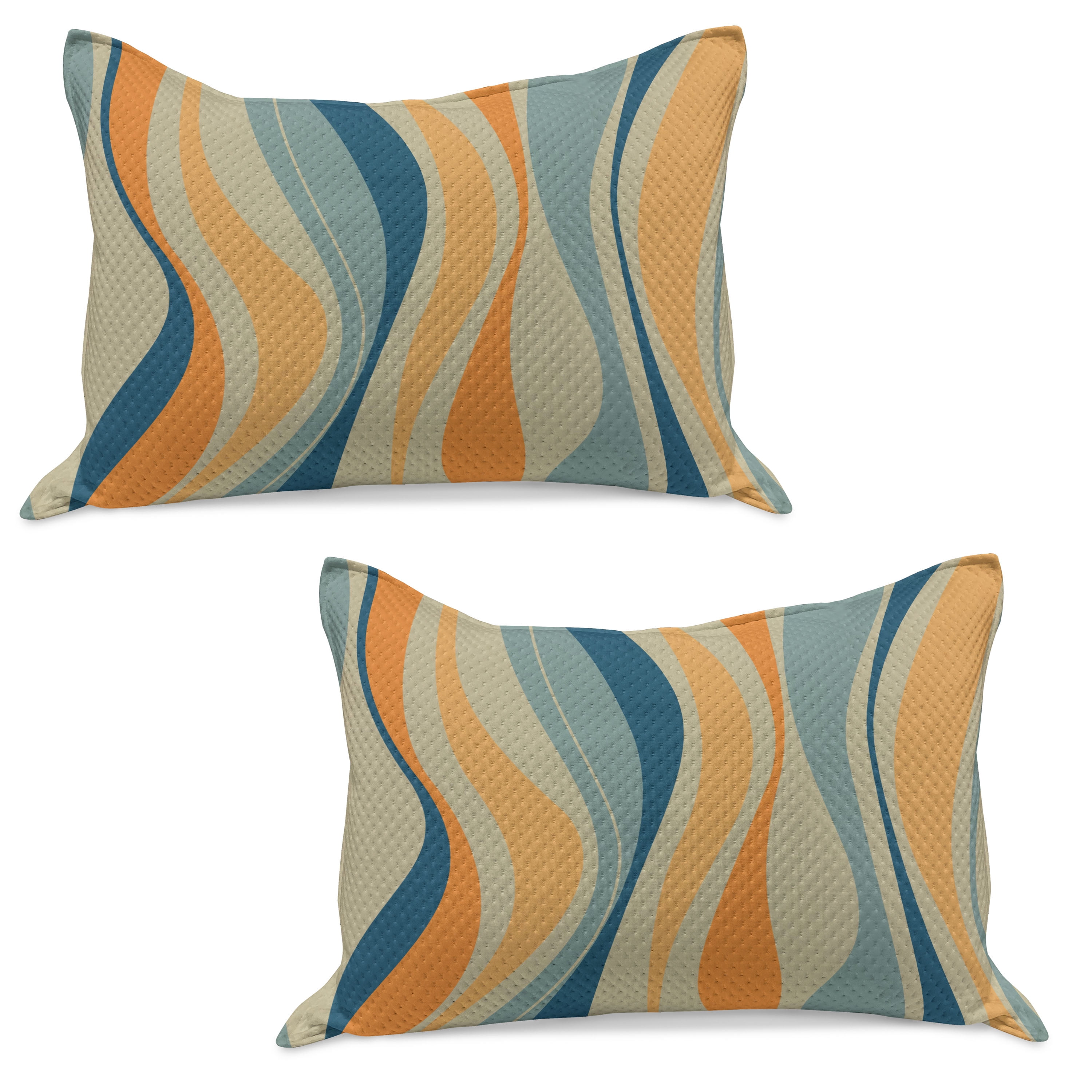 Vintage Knitted Quilt Pillowcover Set of 2, Retro Vibrant Stripes Funky ...