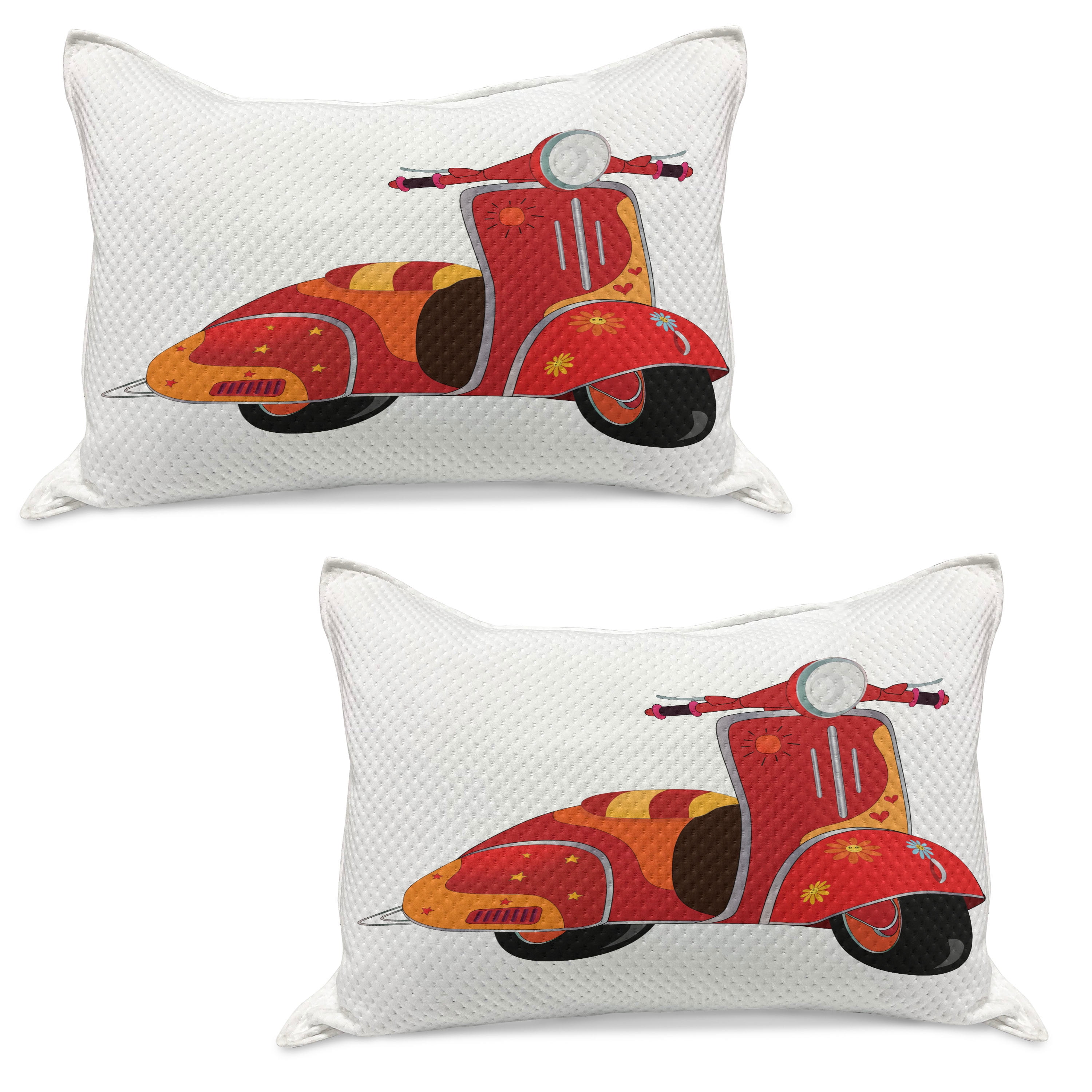 Vintage Knitted Quilt Pillowcover Set of 2, Scooter Classical ...