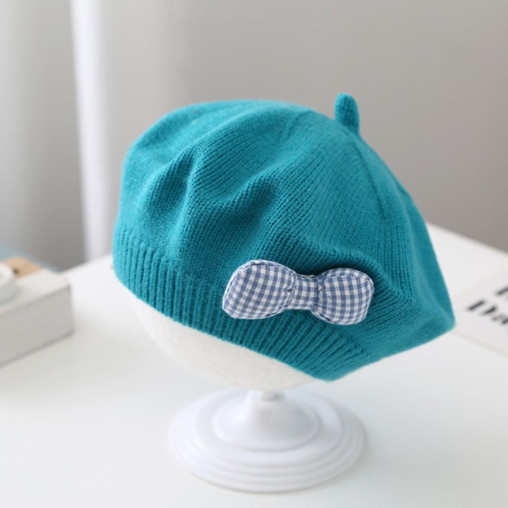 Vintage Korean 8M-4Y Knitted Multicolour Cute Bow Kids Berets Children ...