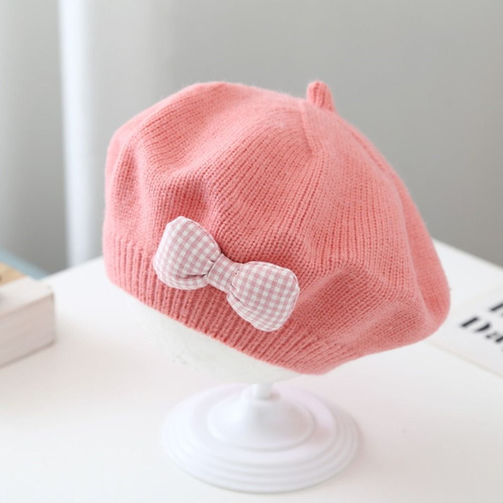 Vintage Korean 8M-4Y Knitted Multicolour Cute Bow Kids Berets Children ...