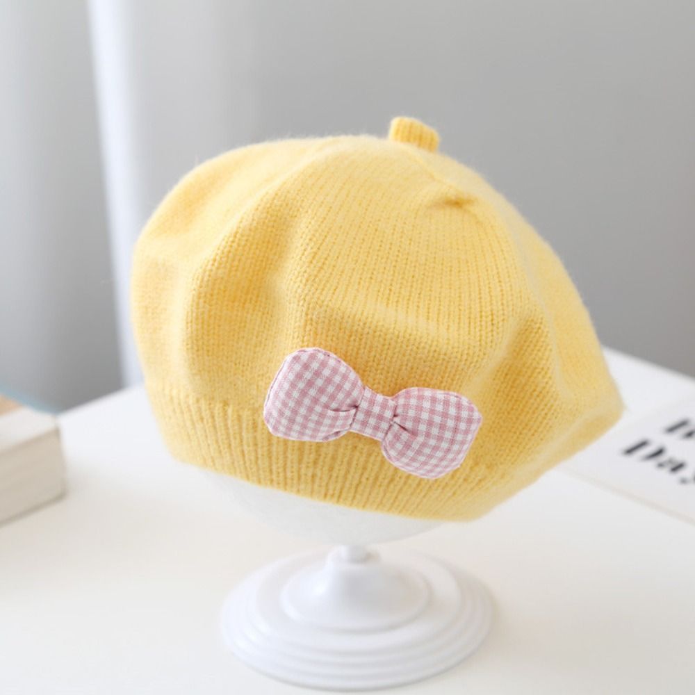 Vintage Korean 8M-4Y Knitted Multicolour Cute Bow Kids Berets Children ...
